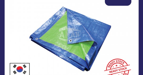 SUNTUF Waterproof Ready Made Tarpaulin Sheet Canvas Blue Green Heavy ...