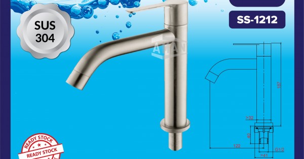 ViP SUS-304 Stainless Steel Pillar Tap - SS-1212